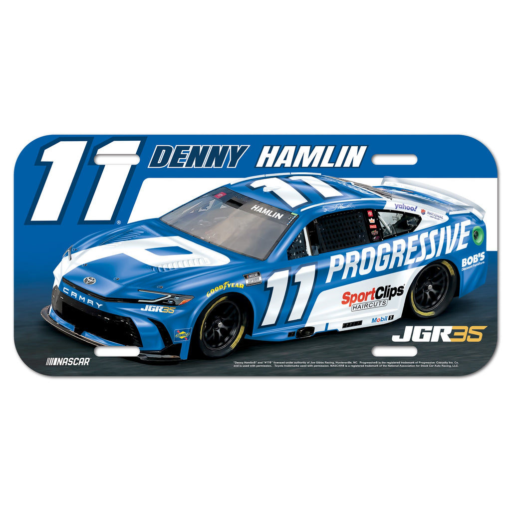 2026 Denny Hamlin #11 Progressive Plastic License Plate – Joe Gibbs ...