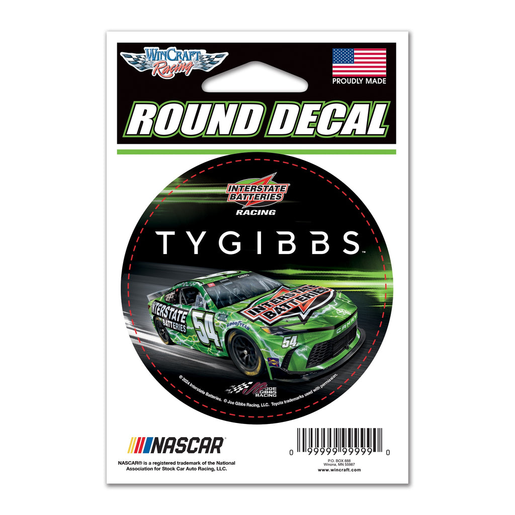 Ty Gibbs #54 Interstate Batteries Round Decal 3x3 – Joe Gibbs Racing Store